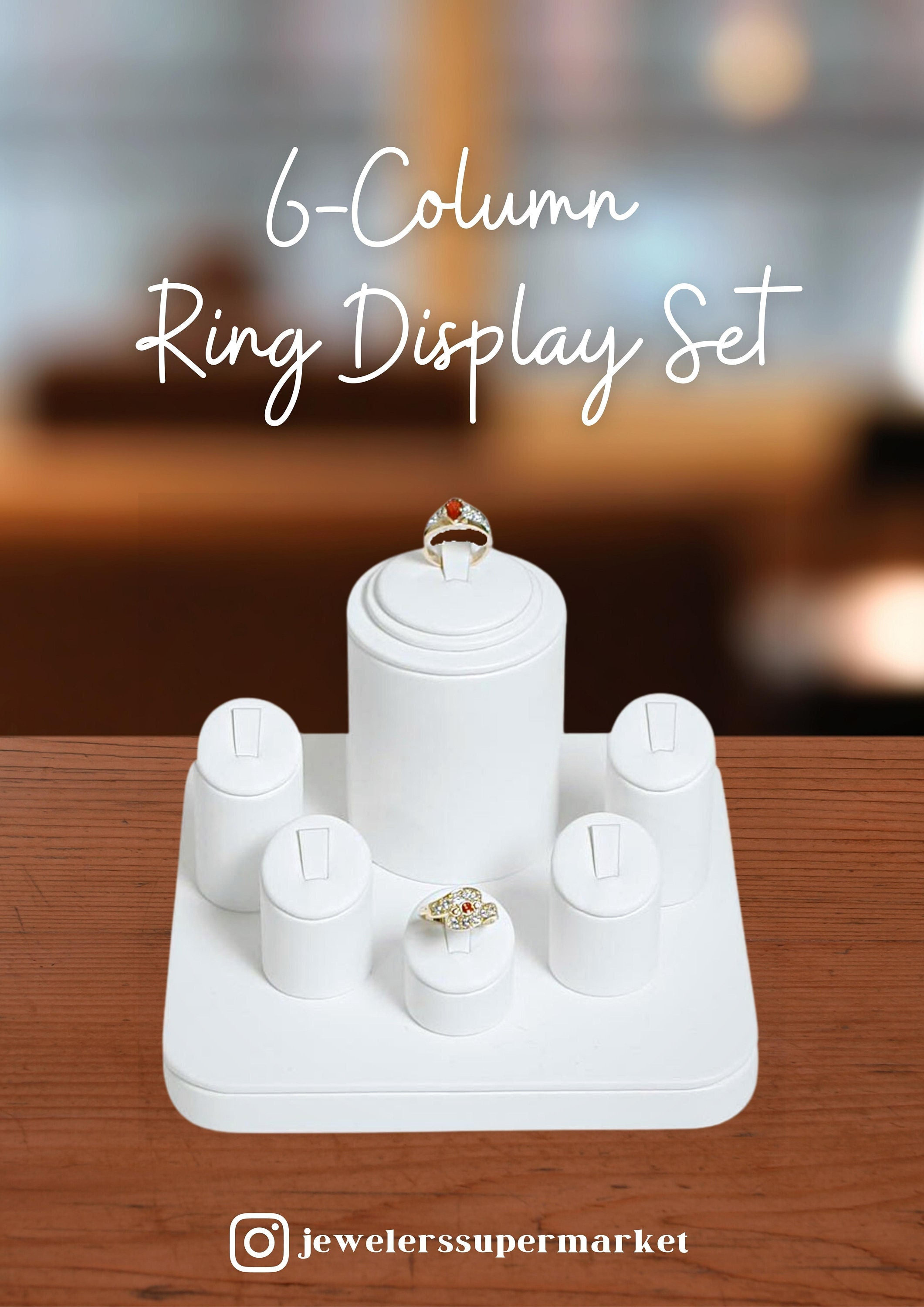 Ring Display Set 6 Ring Columns Jewelry Holder Jewelry Shop Display ...