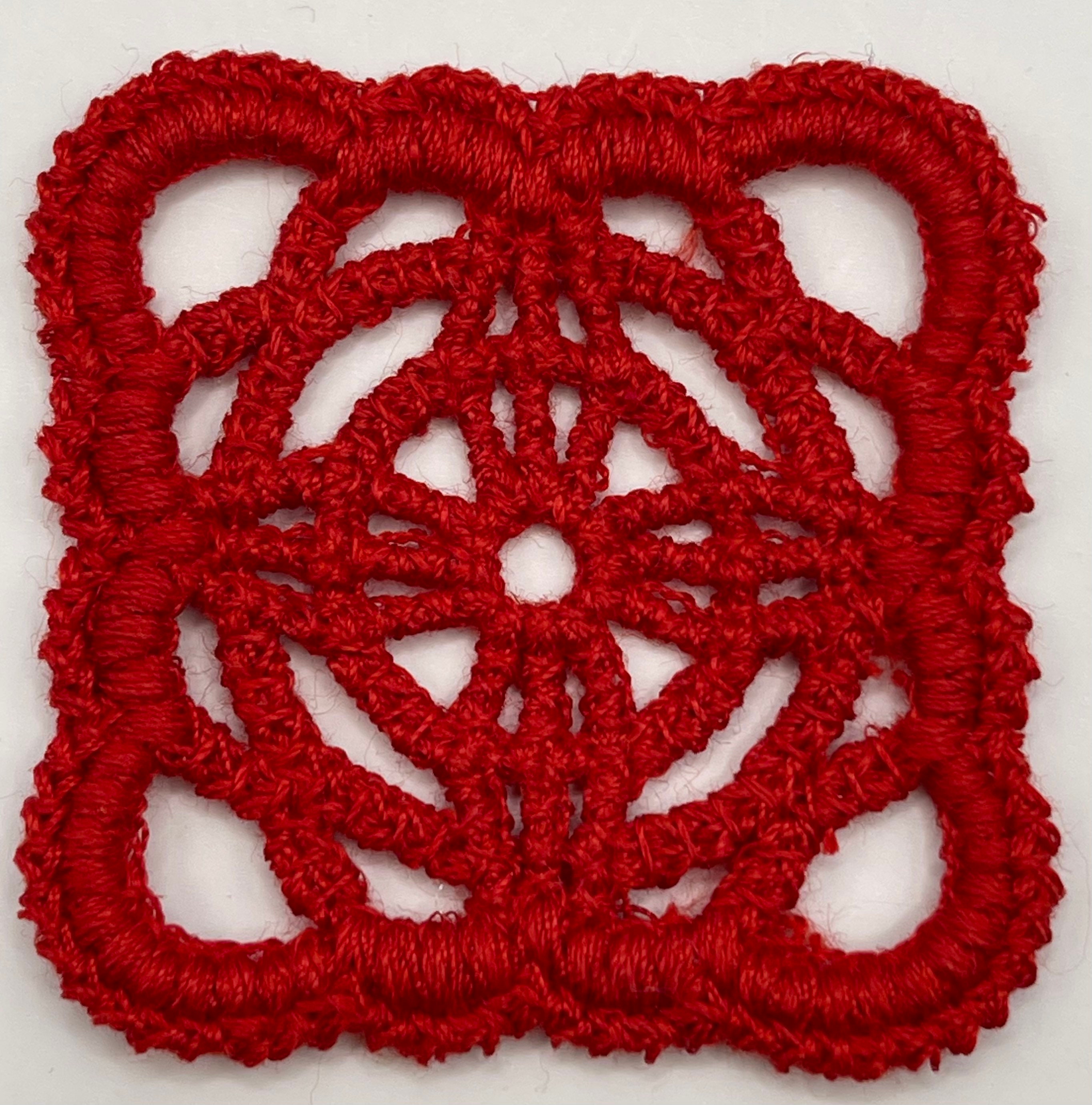 Spool Pin Doily. ‘quilt Square’ Design. Machine Embroidered. 5 Styles ...