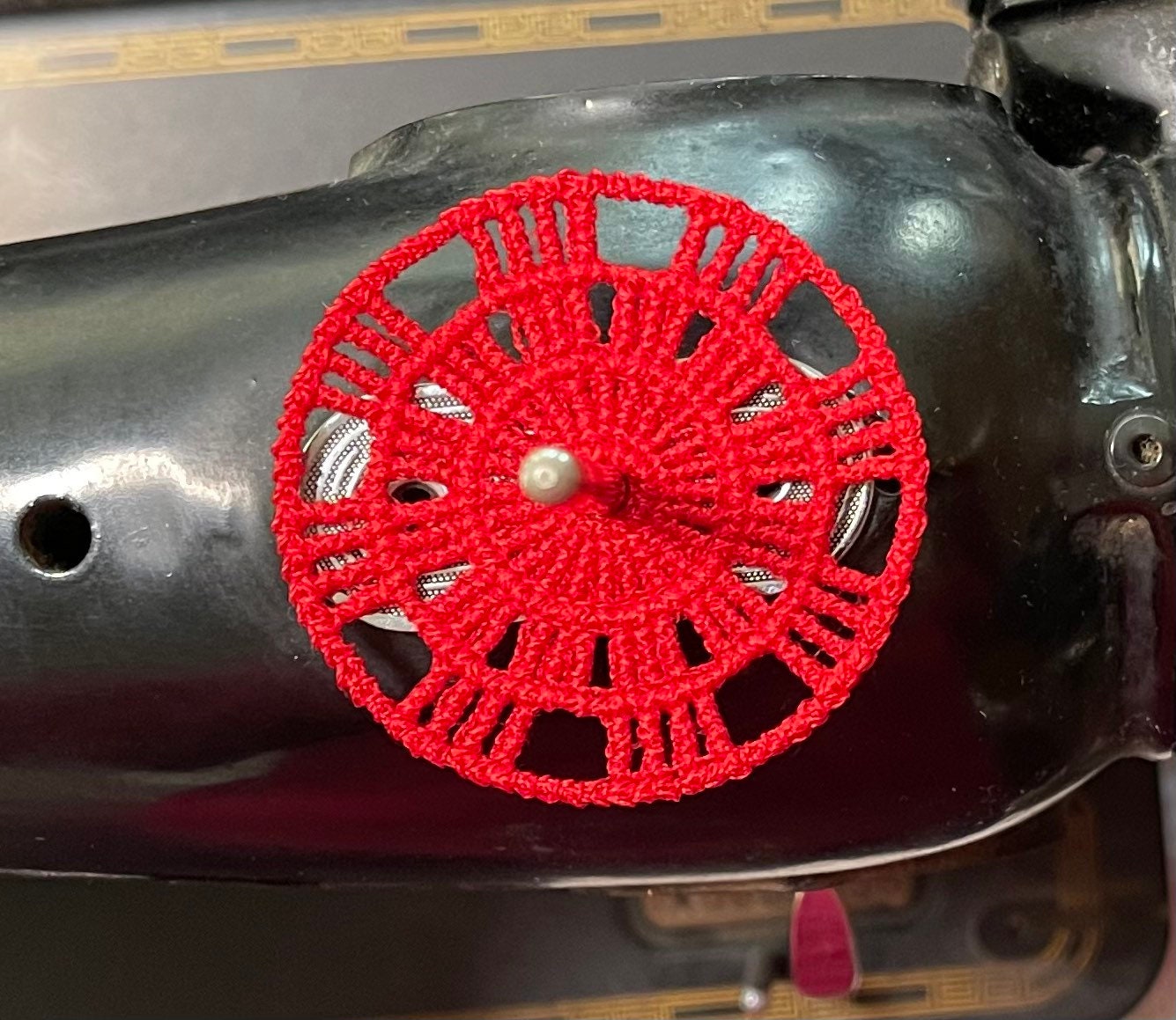 Spool Pin Doily. ‘quilt Square’ Design. Machine Embroidered. 5 Styles ...