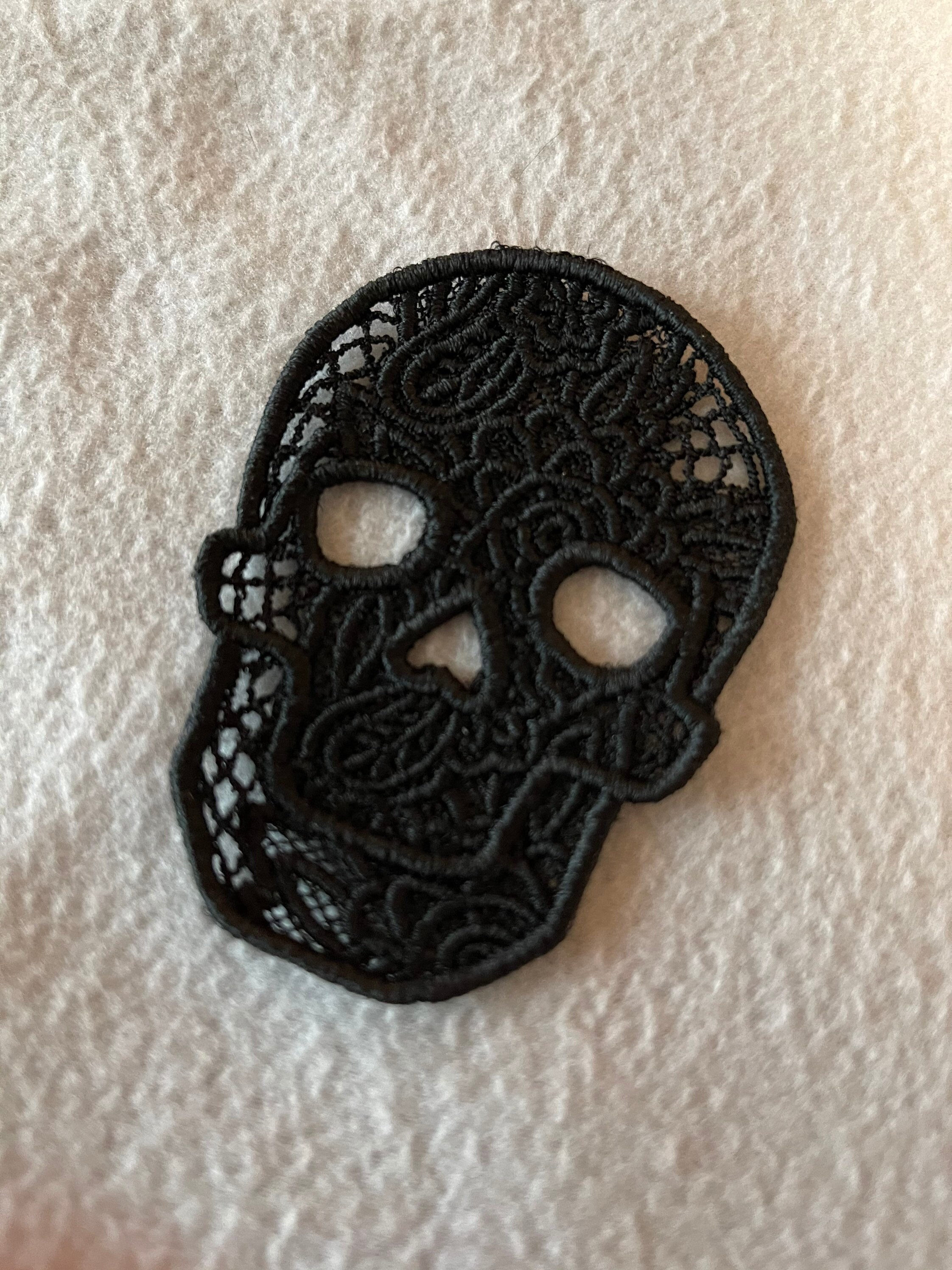 Skull Embroidered Sewing Machine Spool Pin Doily - Etsy