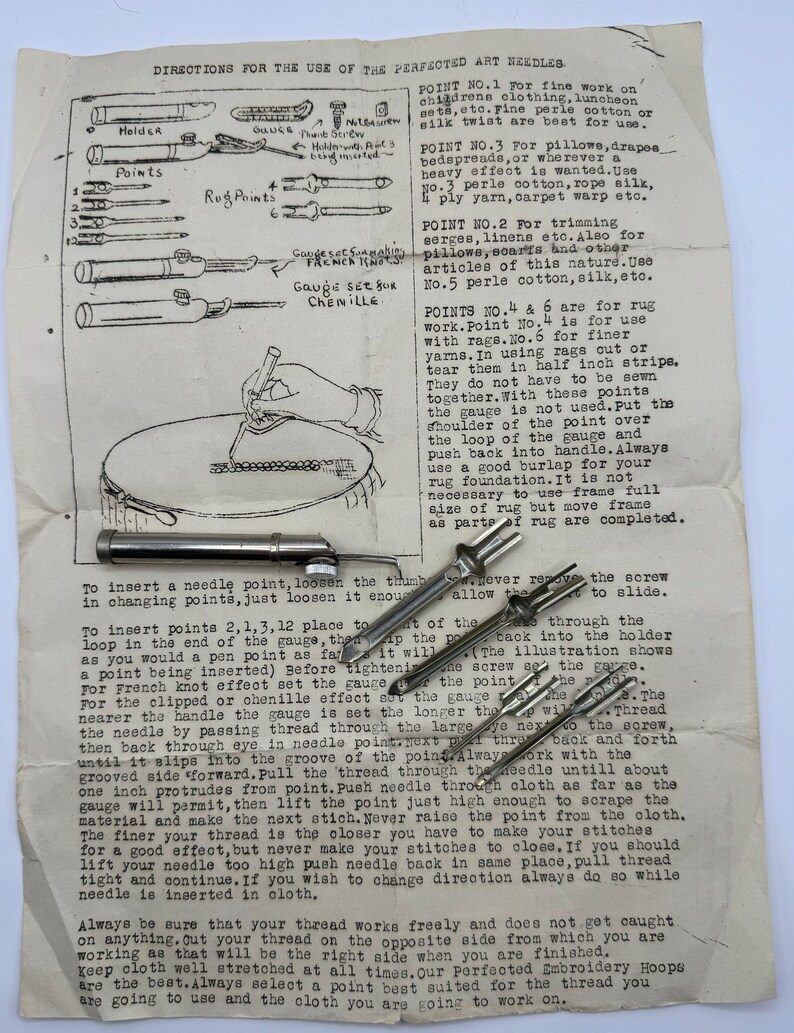 The Perfected Art Needles Antique Hand Embroiderer and Rug Maker - Etsy