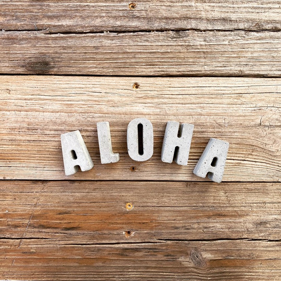 Aloha, Concrete Letters, Industrial Decor, Beach Decor, Urban Decor ...