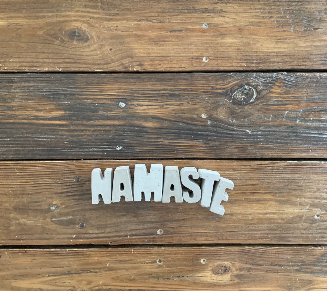 Namaste, Concrete Letters, Industrial Decor, Beach Decor, Urban Decor ...