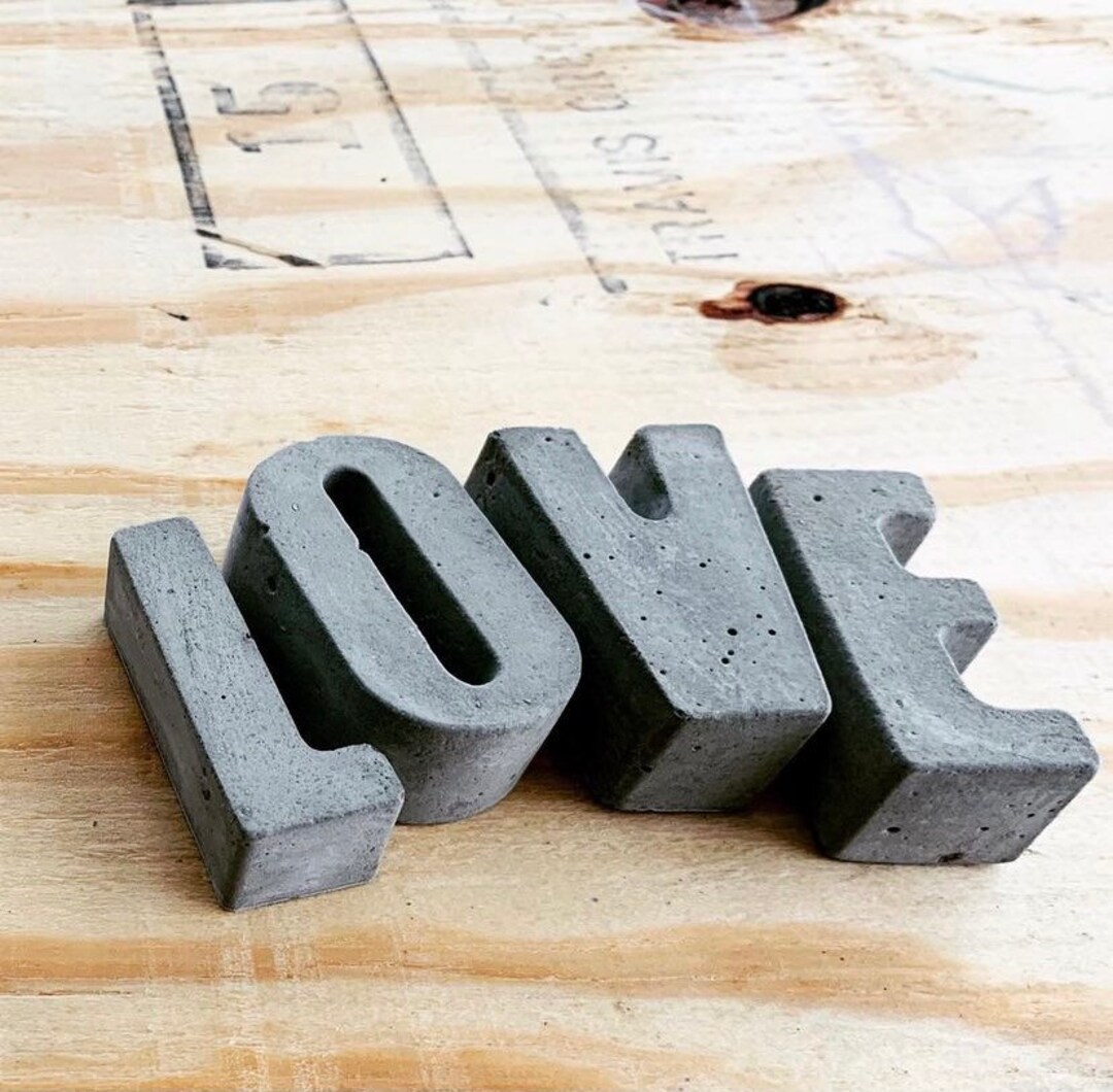 Love, Concrete Letters, Industrial Decor, Beach Decor, Urban Decor ...