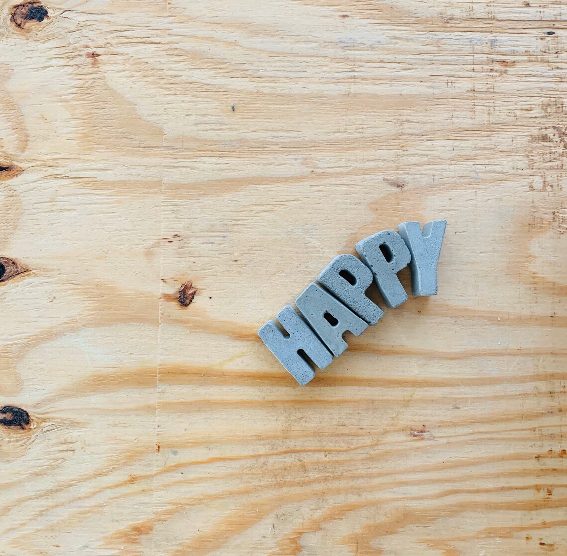 HAPPY Concrete Letters Industrial Decor Beach Decor Urban | Etsy