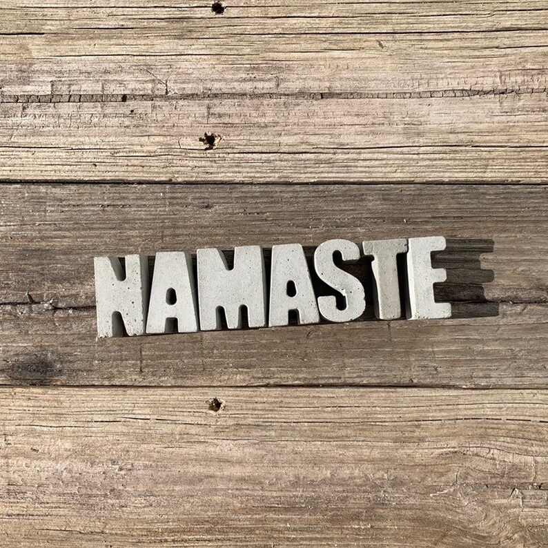 Namaste, Concrete Letters, Industrial Decor, Beach Decor, Urban Decor ...