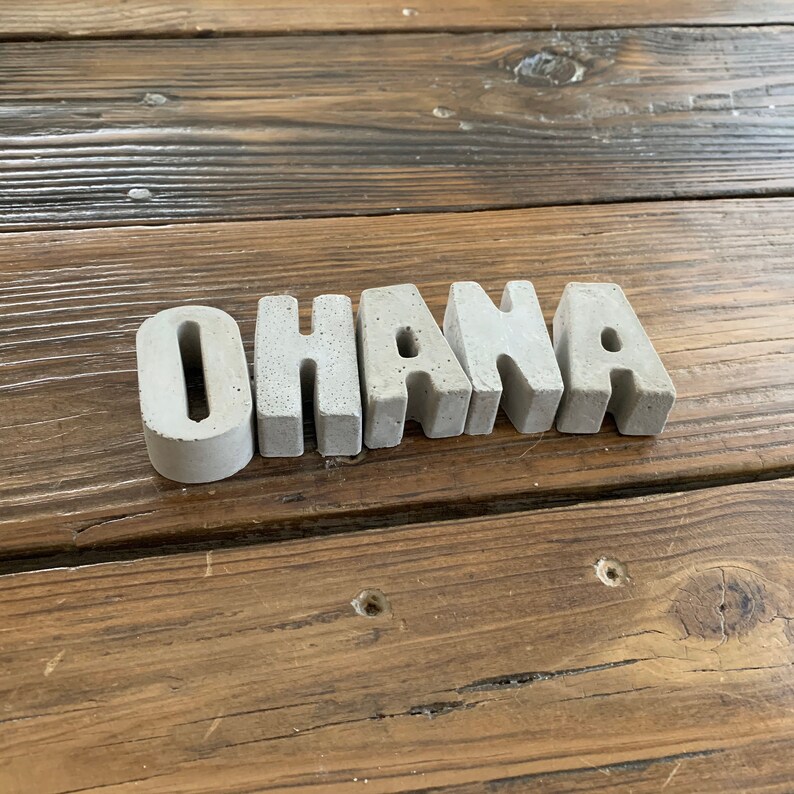 Ohana Concrete Letters Industrial Decor Beach Decor Urban - Etsy