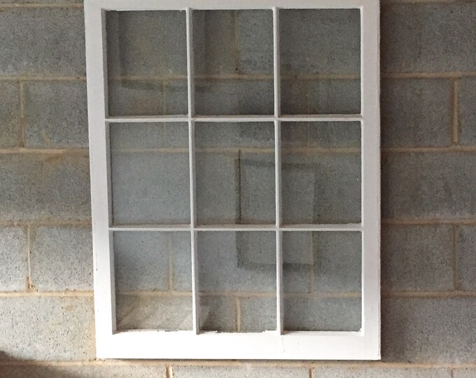 Vintage 9 Pane Window Frame 32w X 40l White - Etsy