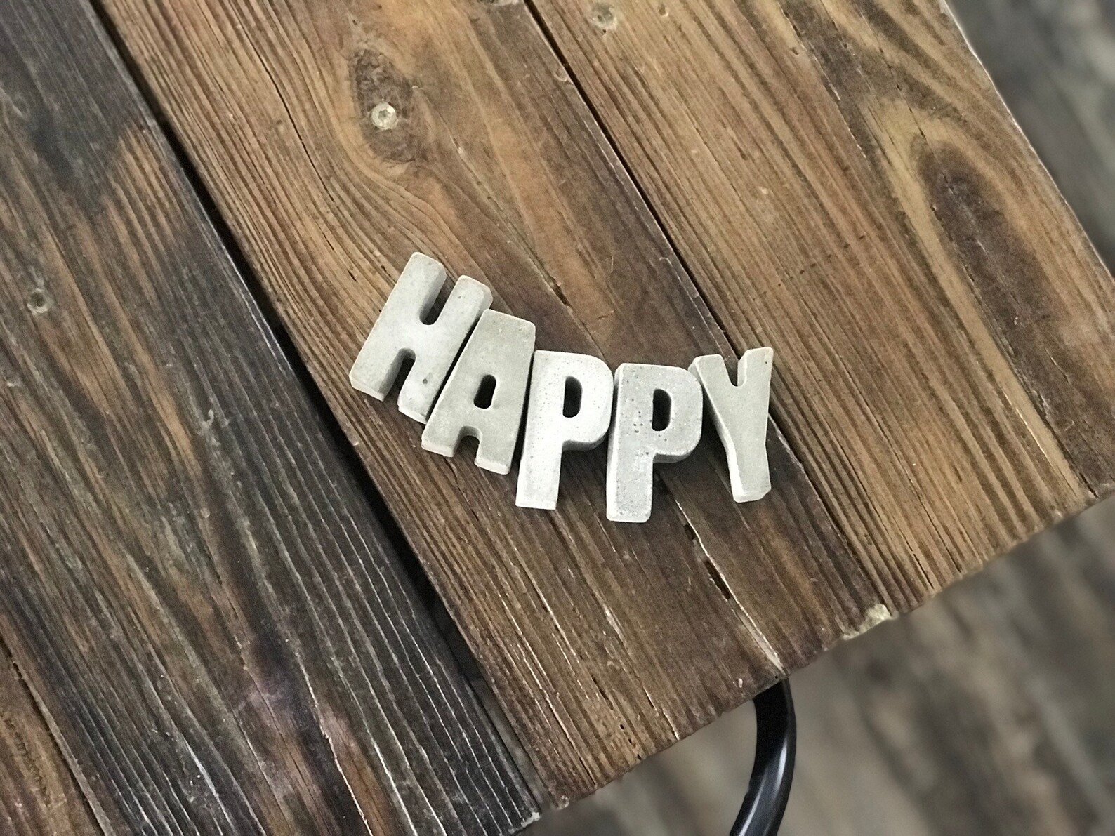 HAPPY, Concrete Letters, Industrial Decor, Beach Decor, Urban Decor ...