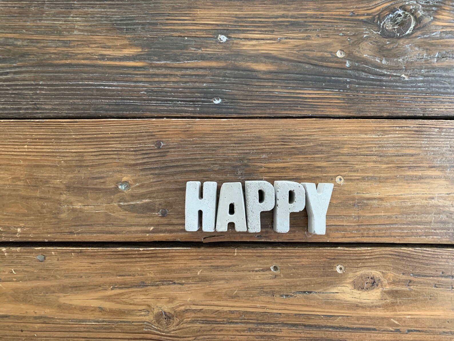 HAPPY, Concrete Letters, Industrial Decor, Beach Decor, Urban Decor ...