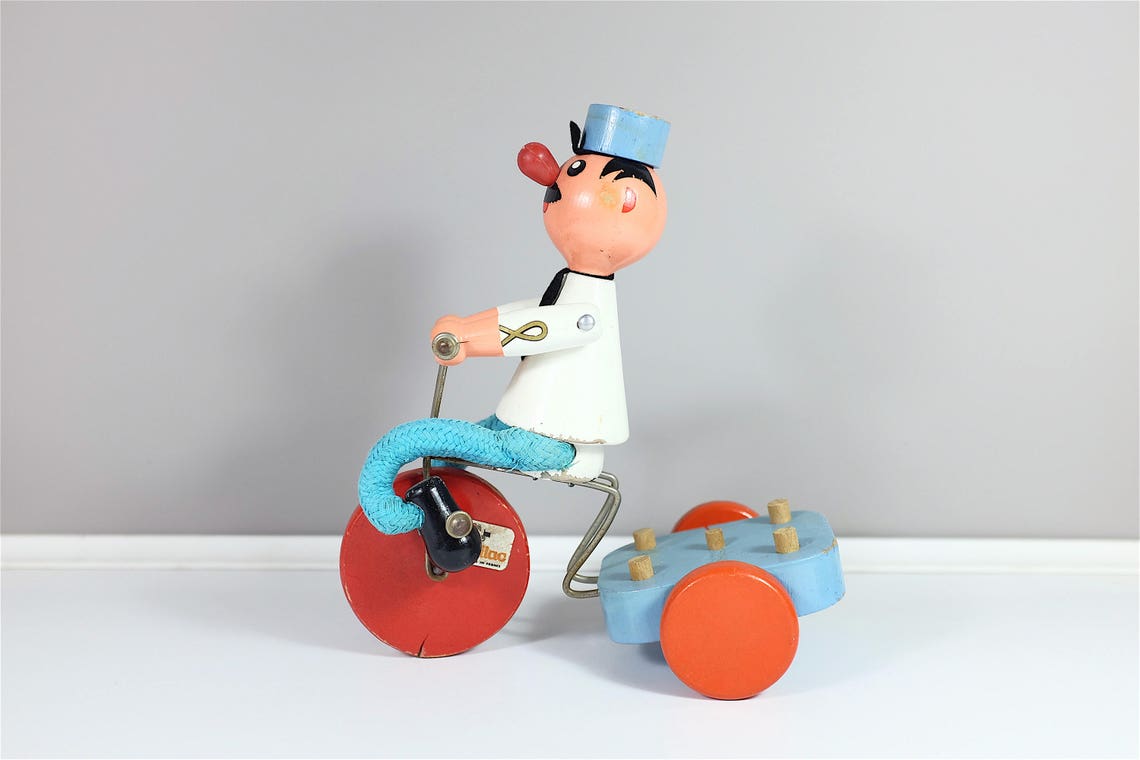 Vintage Wooden Milkman Toy Retro Wooden Toy by Vilac Made - Etsy