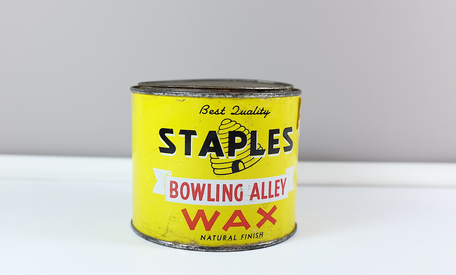 Very Rare Vintage Staples Bowling Alley Wax Tin Box - Vintage Tin ...