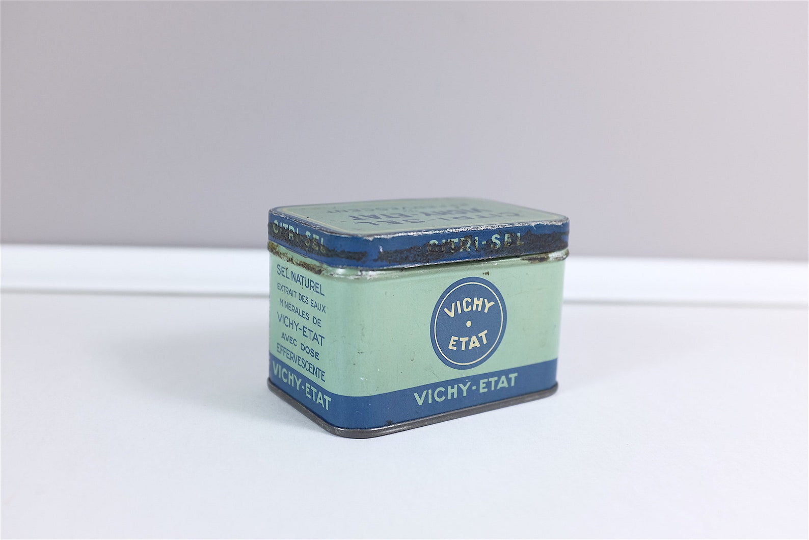 Vintage Rare and Small Vichy Tin From France Sugar Container Retro ...
