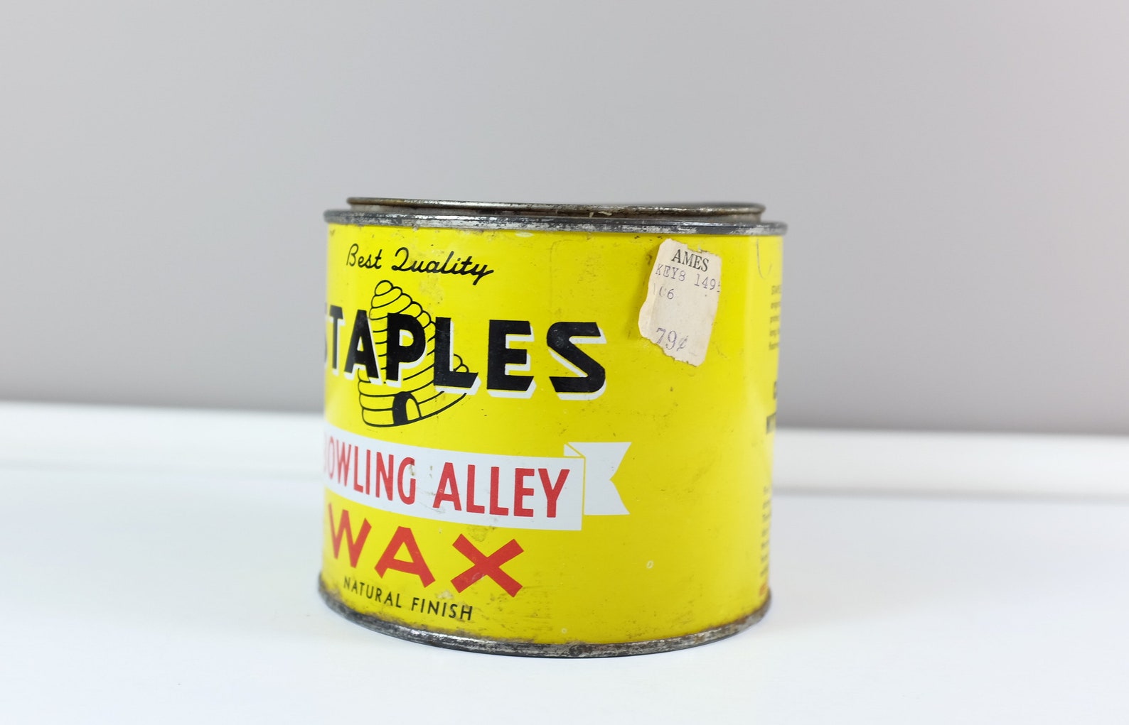 Very Rare Vintage Staples Bowling Alley Wax Tin Box - Vintage Tin ...