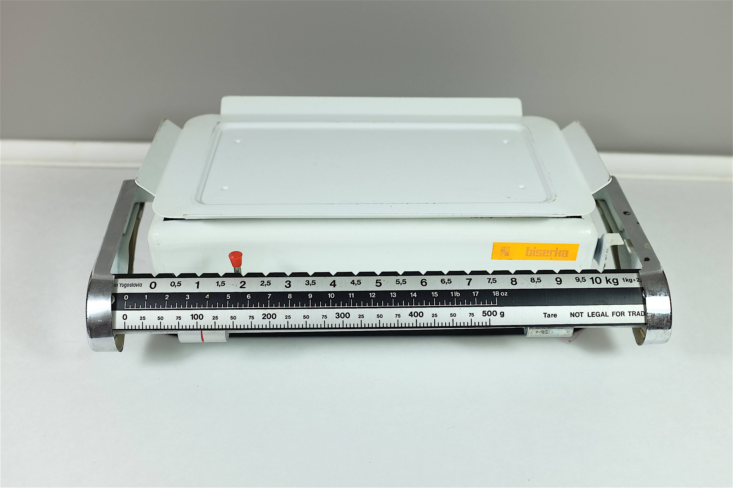 Vintage Large White Platform Kitchen Scales Giant White Vintage Scale ...