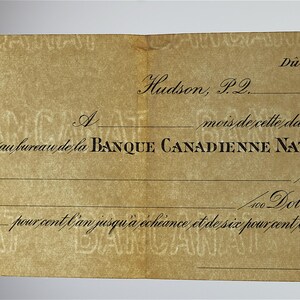 Antique Canadian National Bank Check From Early 1900 Unused Vintage ...