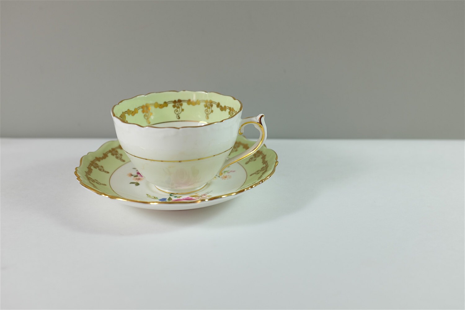EB Foley Tea Cup and Saucer - Green Tea Cup & Saucer - English Bone ...