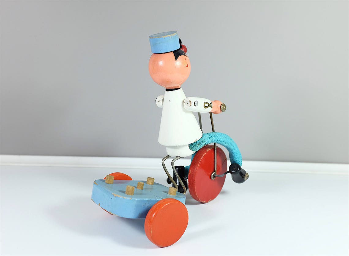 Vintage Wooden Milkman Toy Retro Wooden Toy by Vilac Made - Etsy