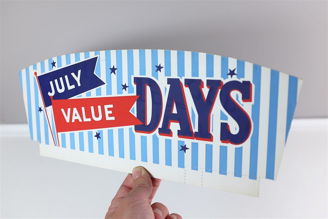 Vintage Shop Signage for July Value Days Mid Century Blue - Etsy