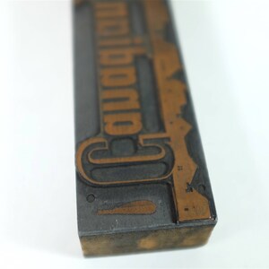 Vintage Industrial Metal and Wood Letterpress Print Block With - Etsy