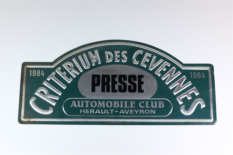 Vintage French Rally Plate - France Car Race Souvenir - Criterium Des ...