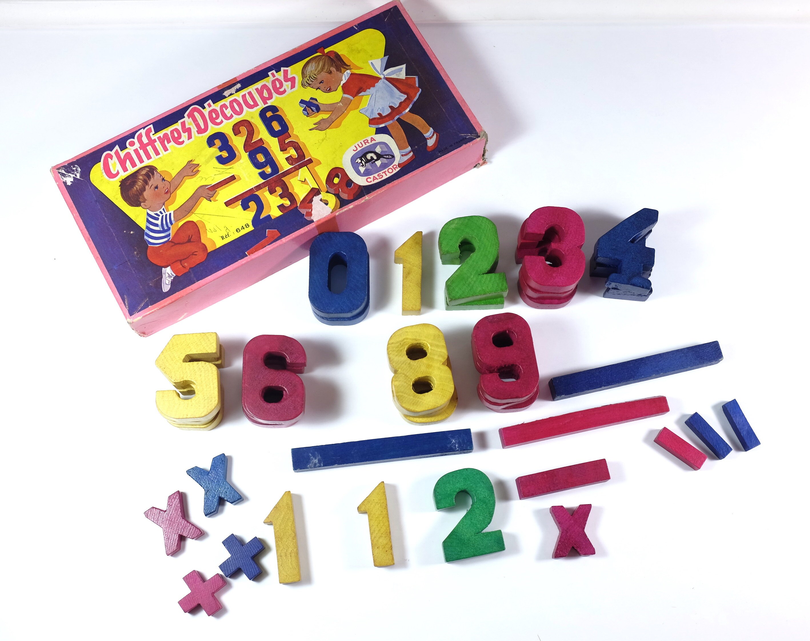 Vintage Game of Cut Numbers by Jura Castor Made in France Wooden Cut ...