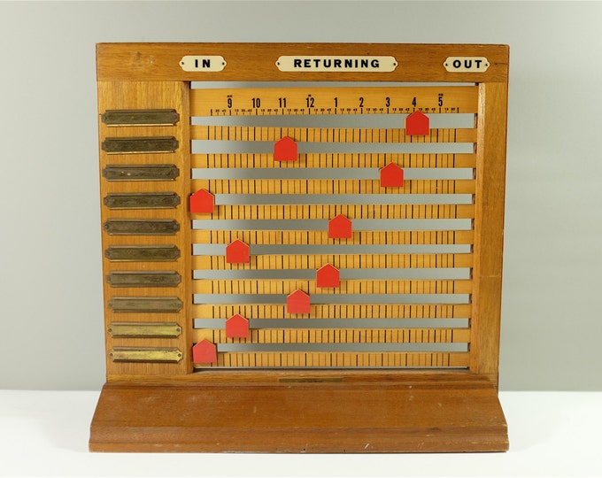 Vintage Office in Out Register - Heirco Inanout Wooden Returning ...