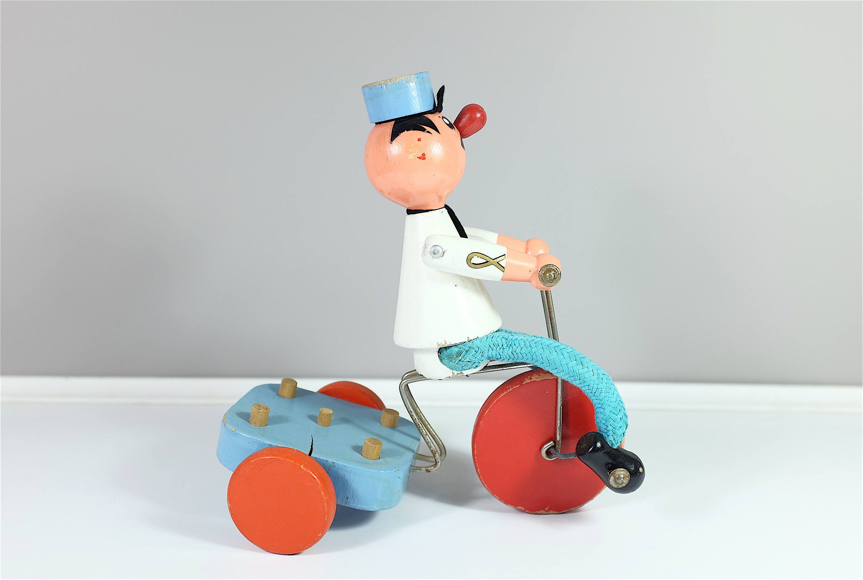 Vintage Wooden Milkman Toy Retro Wooden Toy by Vilac Made in France Vintage Toy Vintage Nursery ...