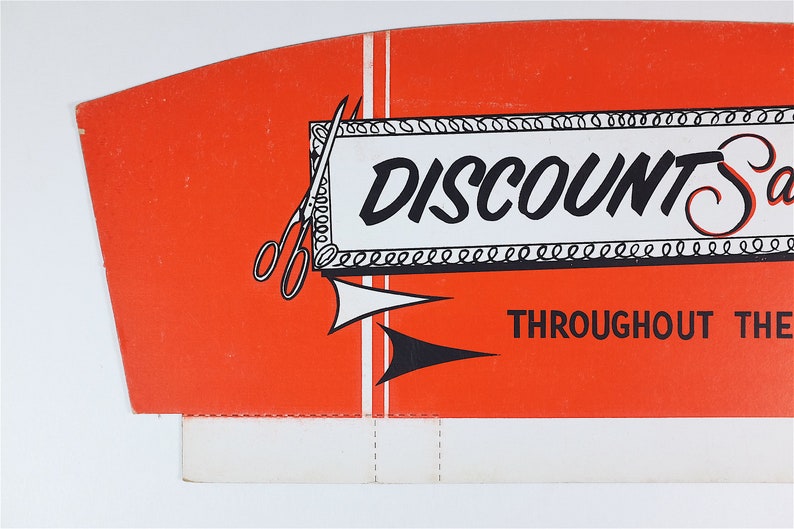 Vintage Shop Signage for Discount Announcement Mid Century Red ...