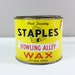 Very Rare Vintage Staples Bowling Alley Wax Tin Box Vintage Tin ...