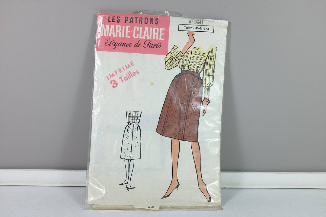 1970 Vintage French Sewing Pattern Women Skirt French Size 40, 44, 48 ...