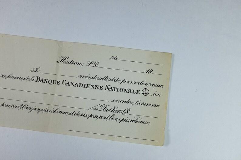 Antique Canadian National Bank Check From Early 1900 Unused Vintage ...