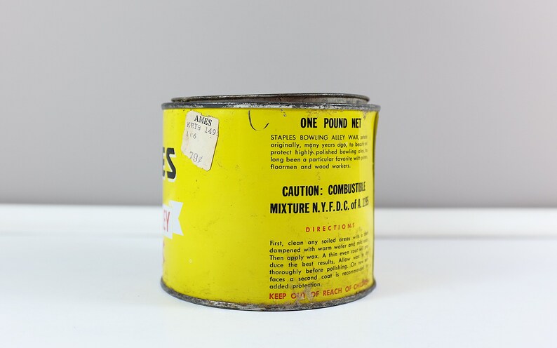 Very Rare Vintage Staples Bowling Alley Wax Tin Box Vintage - Etsy Canada