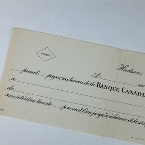 Antique Canadian National Bank Check From Early 1900 Unused Vintage ...