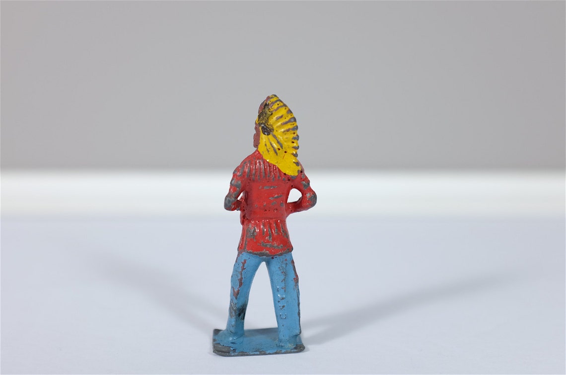 Vintage 1930 Lead Figurine Indian Lead Figure Toy Native - Etsy