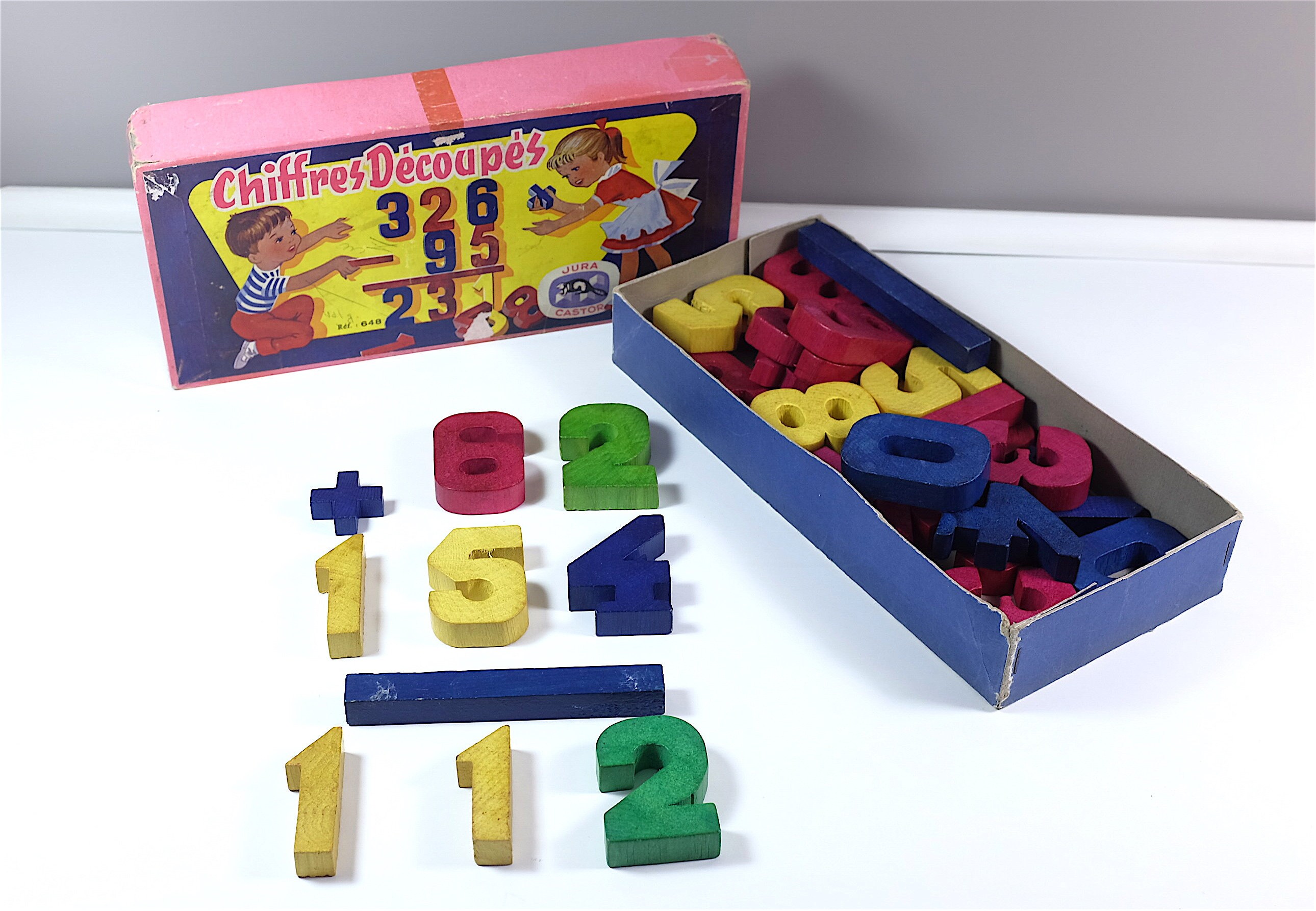 Vintage Game of Cut Numbers by Jura Castor Made in France Wooden Cut ...