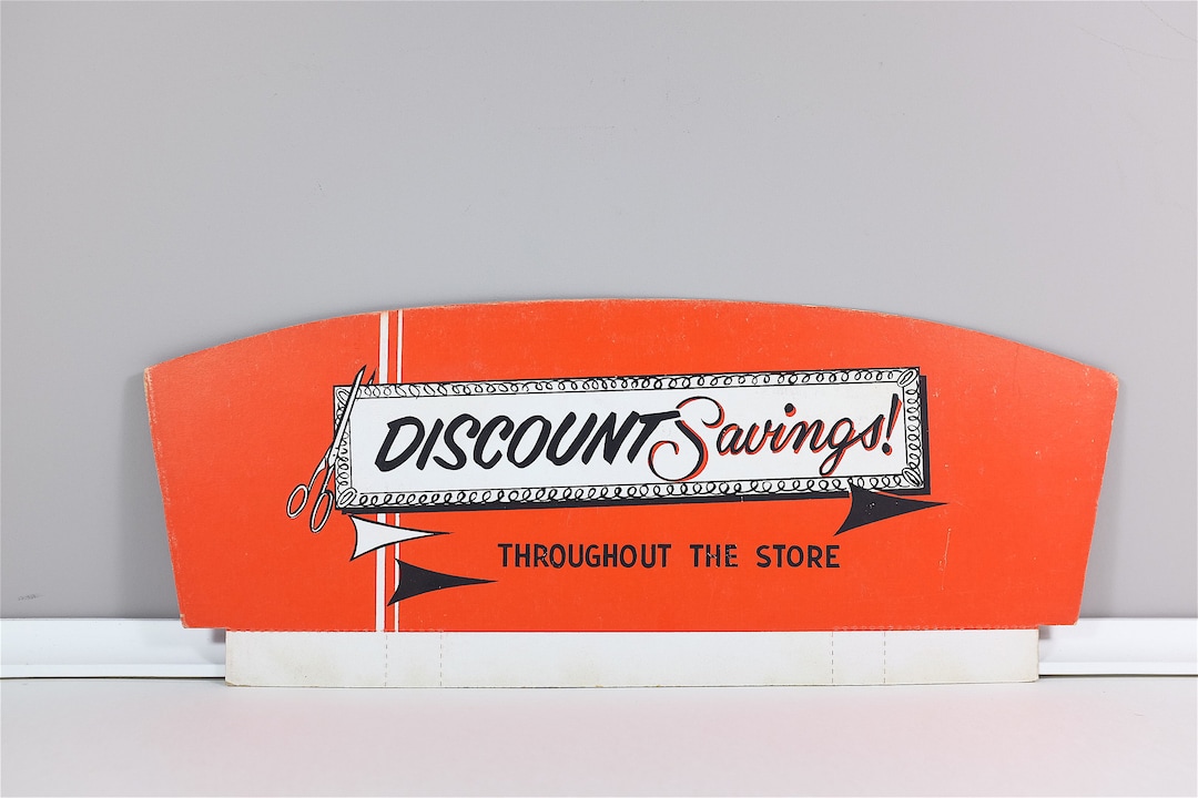Vintage Shop Signage for Discount Announcement - Mid Century Red ...