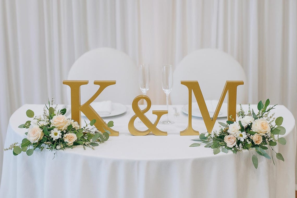Custom Wedding Table Decor – Freestanding Wooden Letters Personalized ...
