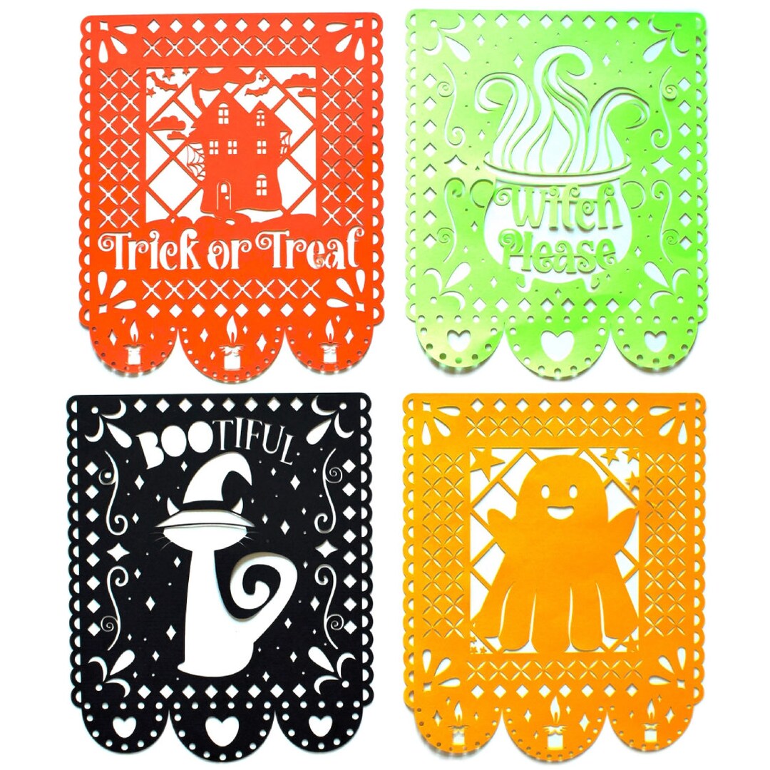 Halloween Papel Picado Wall Decor Garland, Halloween Garland Collection ...