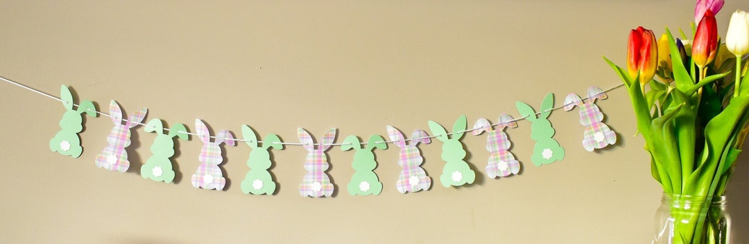 Easter Bunny Paper Garland, Easter Classroom Decor, Easter Wall Hanging ...
