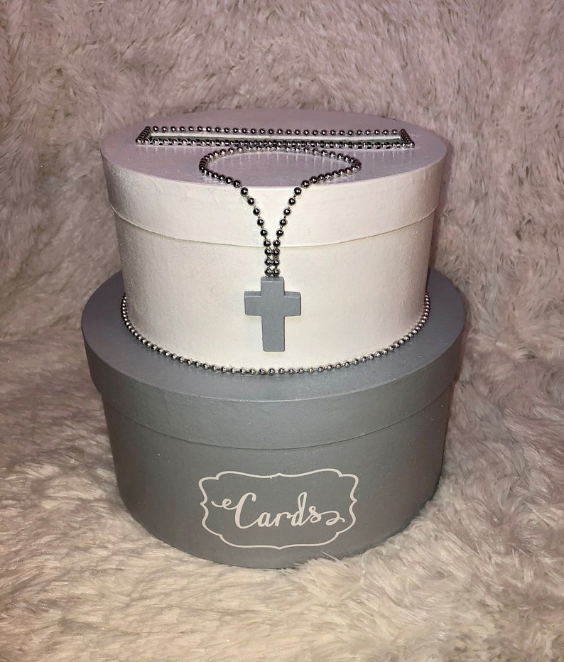 Baptism / First Holy Communion Card Box Blue & White | Etsy