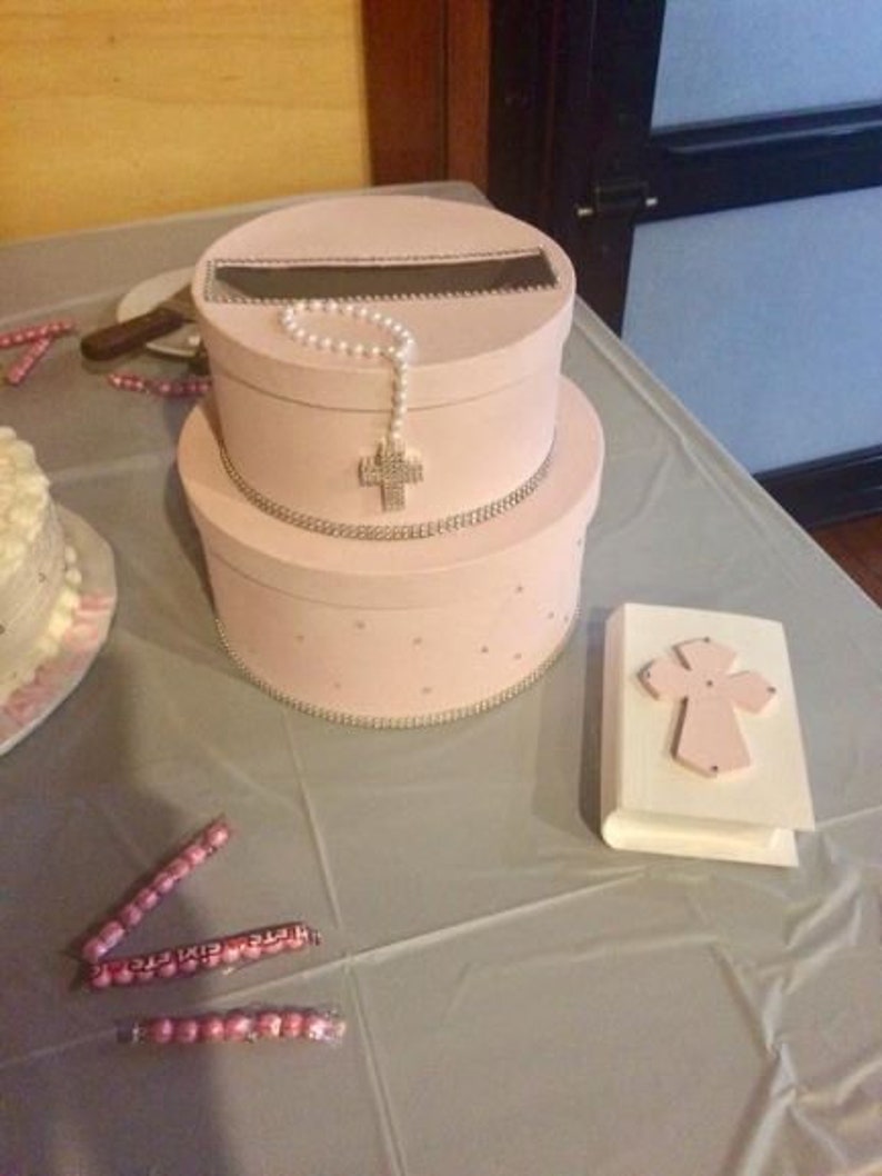 First Holy Communion or Baptism Card Box Pink - Etsy