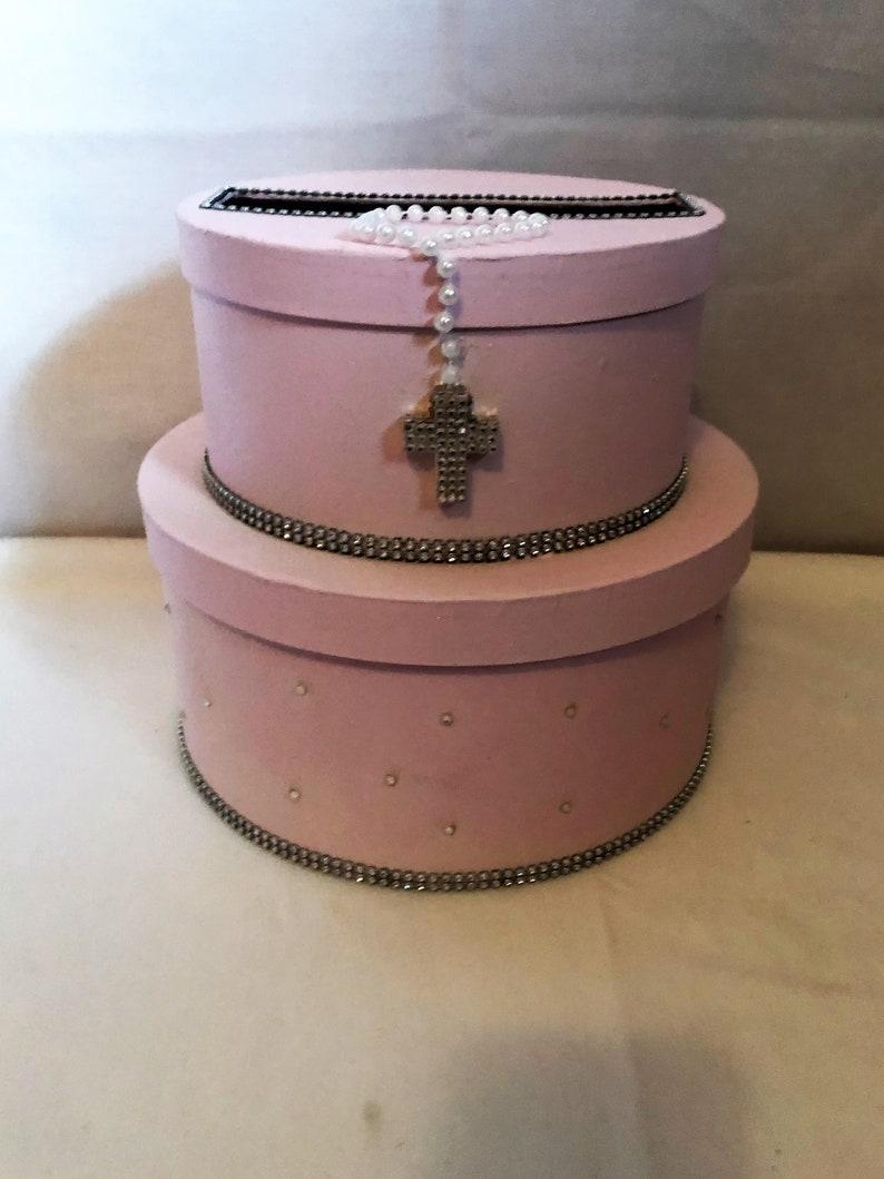 First Holy Communion or Baptism Card Box Pink - Etsy
