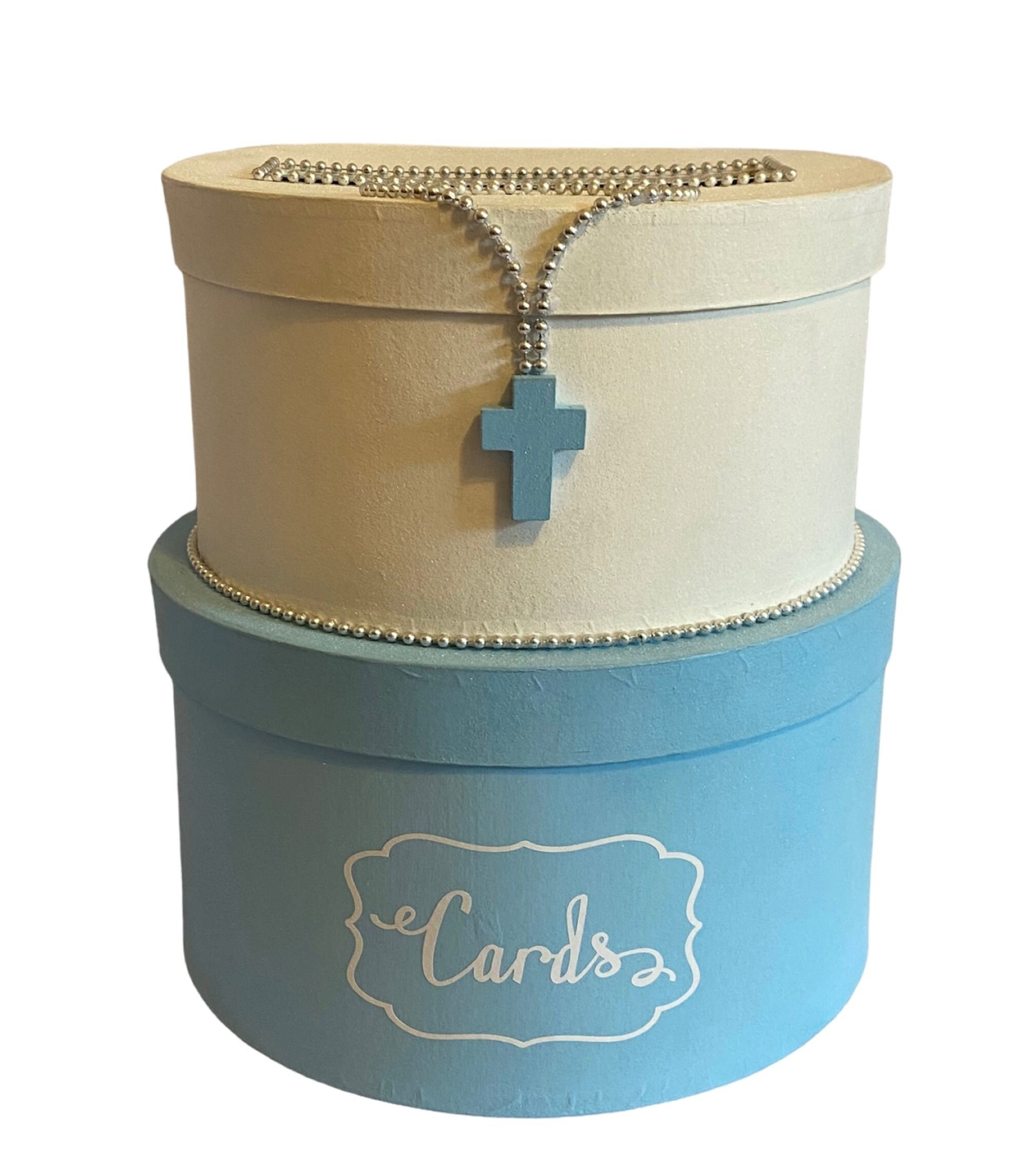 Baptism / First Holy Communion Card Box Blue & White - Etsy