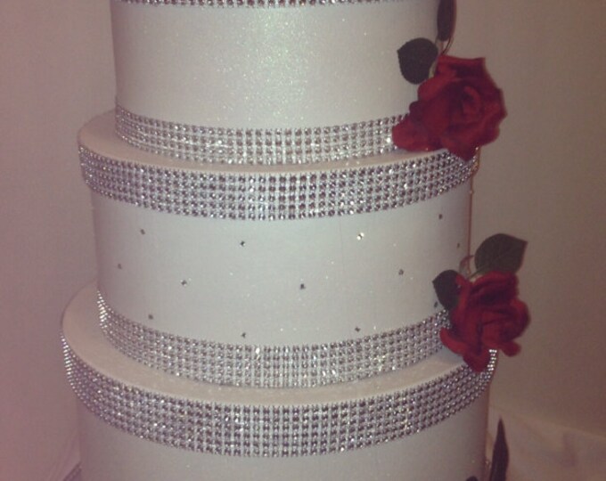 Rhinestone Card Box With Red Roses & Blinged Cards Sign - Etsy