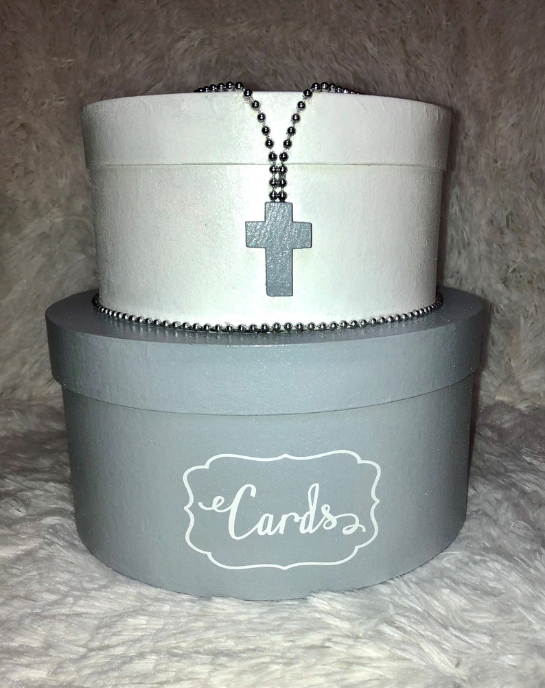 Baptism / First Holy Communion Card Box Blue & White - Etsy