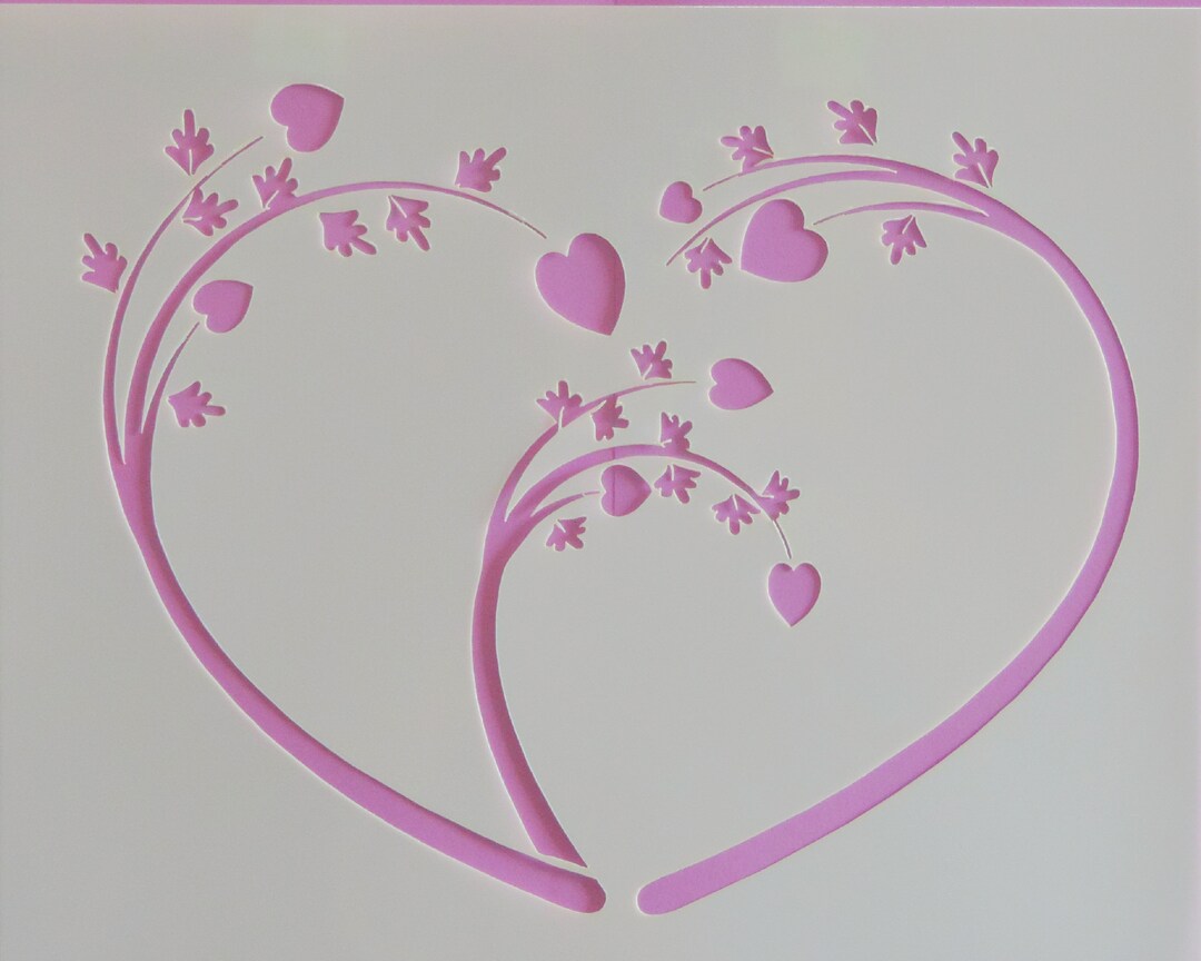 273 Open Heart Stencil - Etsy
