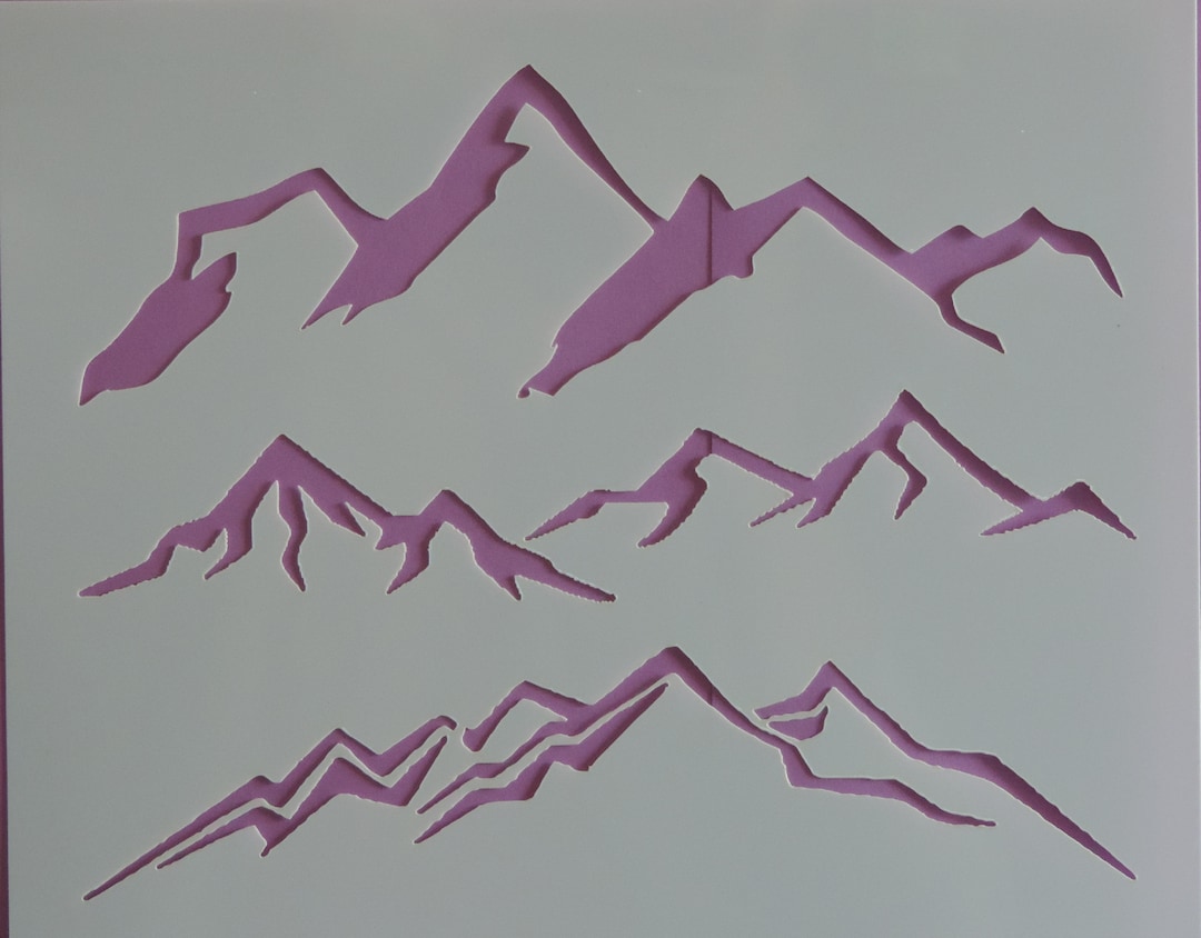 304 Mountain Ranges Stencil - Etsy