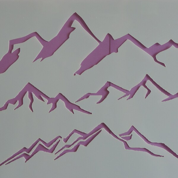 Mountain Range Stencil - Etsy