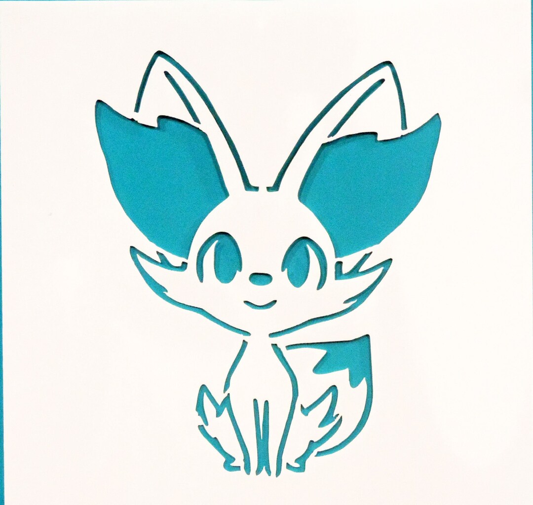 609 Fennekin Stencil - Etsy